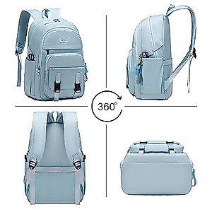 WIUFBE 15.6 inch Laptop backpacks School College Backpack Large Bookbags Anti Theft Travel Daypack For Teens Boys Girls Women (Blue)