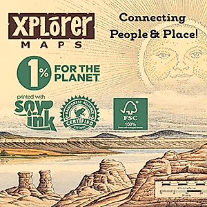 Xplorer Maps Texas State Map Canvas Tote Bag with Handles, Cloth Grocery Shopping Bag, Reusable & Eco-friendly Bag, 100% Cotton, Washable, 18 wide x 15 tall
