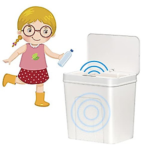 Kitchen Trash Can with Infrared Motion Sensor,Automatic Silent Open Close Lid for Bathroom Bedroom,Smart Electric Touchless Touch Free Handsfree Garbage Bin,Battery Operated Waste Container,3 Gallon