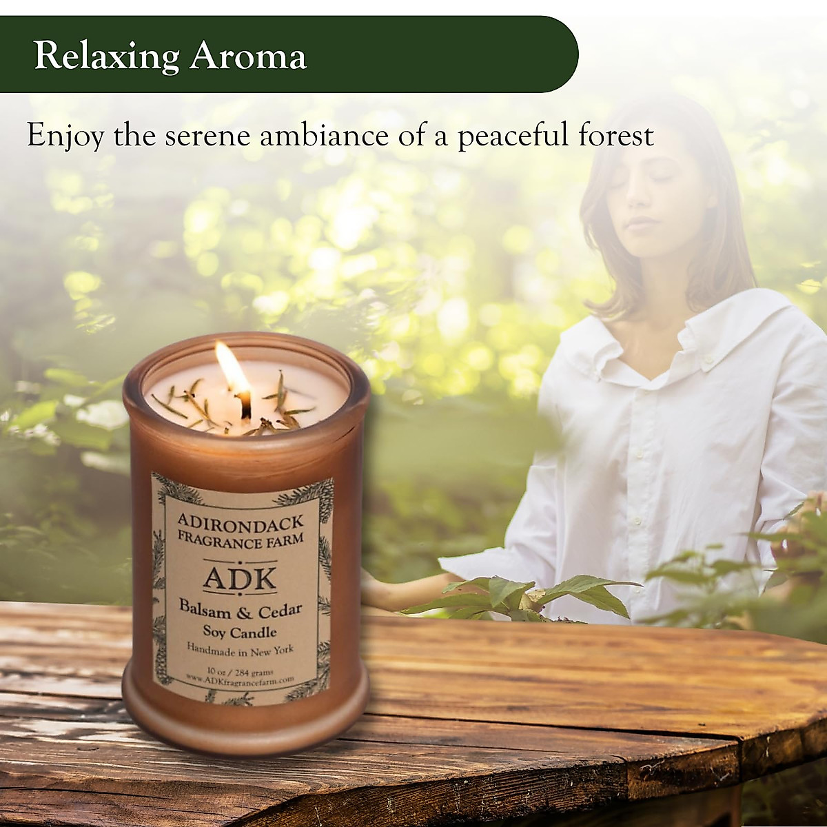 ADK Balsam & Cedar Scented Candle, 20 Oz Natural Aromatherapy Candle for Home Decor & Kitchen Décor, Relaxing Plant-Based Wax Candles for Christmas Gift