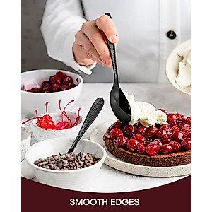 Hammered Black Silverware Set, EUIRIO 40-Piece Flatware Set for 8, Heavy Duty Stainless Steel Cutlery Set, Food-Grade Utensil Sets Includes Spoons Forks and Knives, Mirror Finish Dishwasher Safe