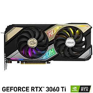 ASUS KO NVIDIA GeForce RTX 3060 Ti V2 OC Edition 8GB GDDR6 Gaming Graphics Card- PCIe 4.0, 8GB GDDR6 memory, LHR, HDMI 2.1, DisplayPort 1.4a, Axial-tech Fan Design, 0dB technology, Enduring capacitors