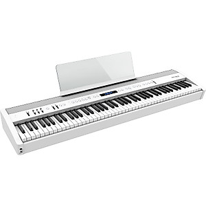 Roland FP-60X 88-Key Digital Piano - White Bundle with Roland KSC-72 Stand, Roland KPD-90 Three Pedal Unit, Bench, Instructional DVD, Online Piano Lessons, and Austin Bazaar Polishing Cloth