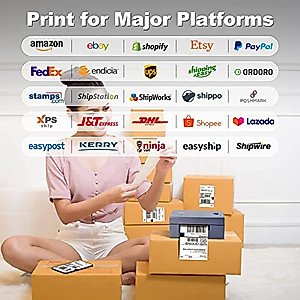 beeprt Bluetooth Shipping Label Printer - 4x6 Wireless Label Printer for Shipping Packages, Thermal Label Printer Compatible with Shopify Ebey Amazon Etsy FedEx UPS USPS Small Business Home 72pcs/min