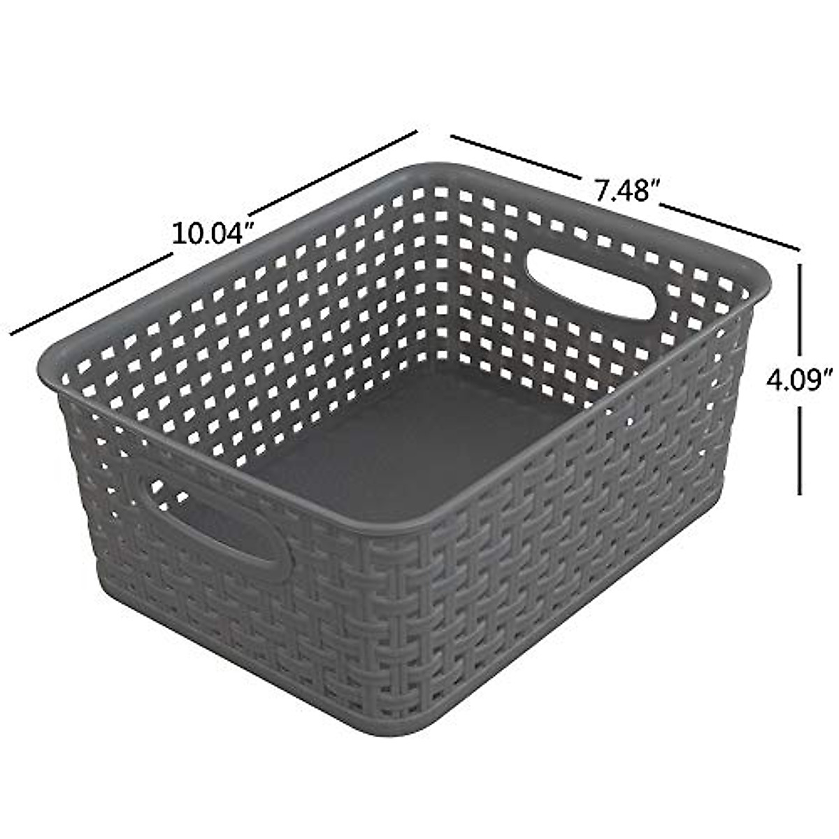 Pekky Grey Plastic Storage Baskets, Classroom Organization Baskets, 6 Packs