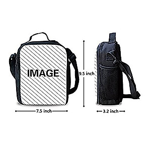 Dellukee School Lunch Bag For Kids Soft Boys Girls Adjustable Shoulder Strap Durable Handbag Tote Bag Reusable Insulated Lunch Box With Zipper Starry Sky Wolf Print