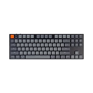 Keychron K1, Tenkeyless Layout 87 Keys Ultra-Slim Bluetooth Wireless/USB Wired Mechanical Gaming Keyboard with Low-Profile Gateron Blue Switch White LED Backlit Compatible with Mac Windows-Version 5