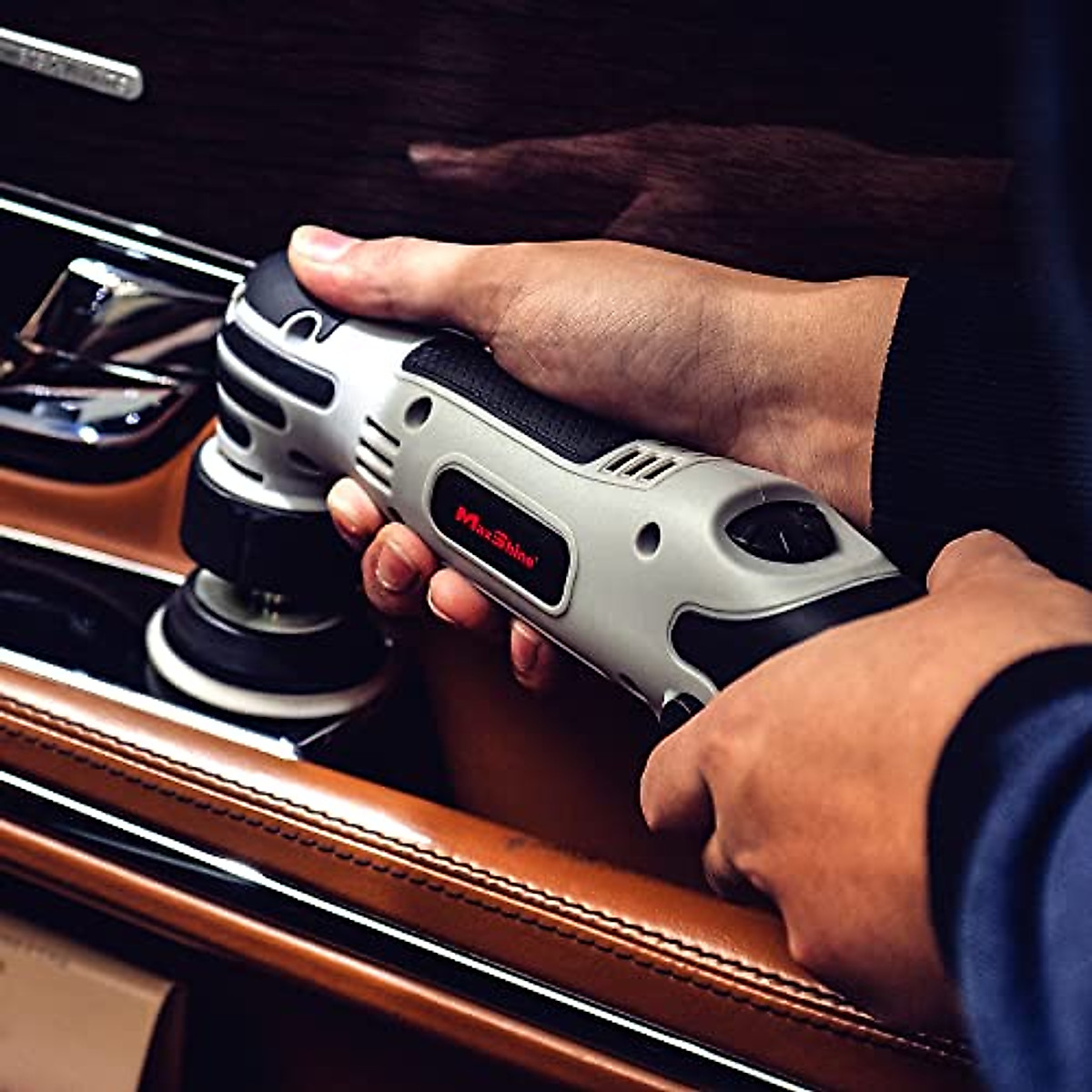 Maxshine M0312 Mini Cordless Polisher – Maximizes Mobility, Super Lightweight(1.93 LBS), 6 Adjustable Speeds, Works as a DA or Rotary Polisher, Includes a full set for your car paint corrections