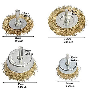 YaeCCC 13 Pcs Wire Brush Wheel Cup Brush Set Wire Brush for Drill 1/4 Inch Shank for Drill Rust Removal Steel Wire Wheel for Drill Attachment