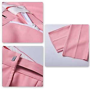 Men's Suit Single-Breasted One Button Center Vent 2 Pieces Slim Fit Formal Suits,Pink,X-Large