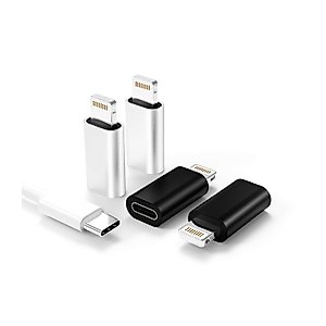 4Pack USB C Female to Lightning Male Adapter for iPhone 12 11 mini XR/XS/SE/7/8/X/Plus/Pro Max Ipad Air Mini Type Compatible with Charging Data Transmission Connect Charger Connector Cable Converter