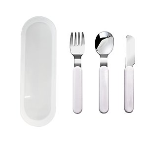 VANRA 3-Piece Children Knife Spoon Fork Set 18/10 Stainless Steel Child Flatware Set Kids Utensils Set with Case for Lunch Box (Fork Spoon Knife Combo)