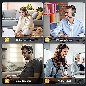 MAIRDI USB Headset with Microphone for Computer, PC Headset with Mic Noise Canceling for Laptop Teams Zoom Office Call Center Voip Phone Calls, Dictation Headset for Dragon Voice Recognition