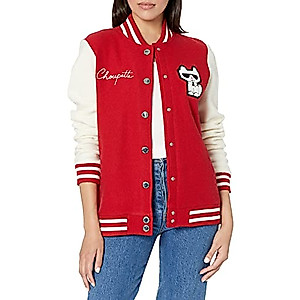 KARL LAGERFELD PARIS Women's Knit Bomber Jacket, Admiral RED, Small