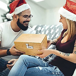 Viking Factory Decorative Box Set with Combination Lock - Premium Large Bamboo Storage Box Removable Tray Brush, Wooden Storage Roll Kit with All Accessories (Sliding Tray)