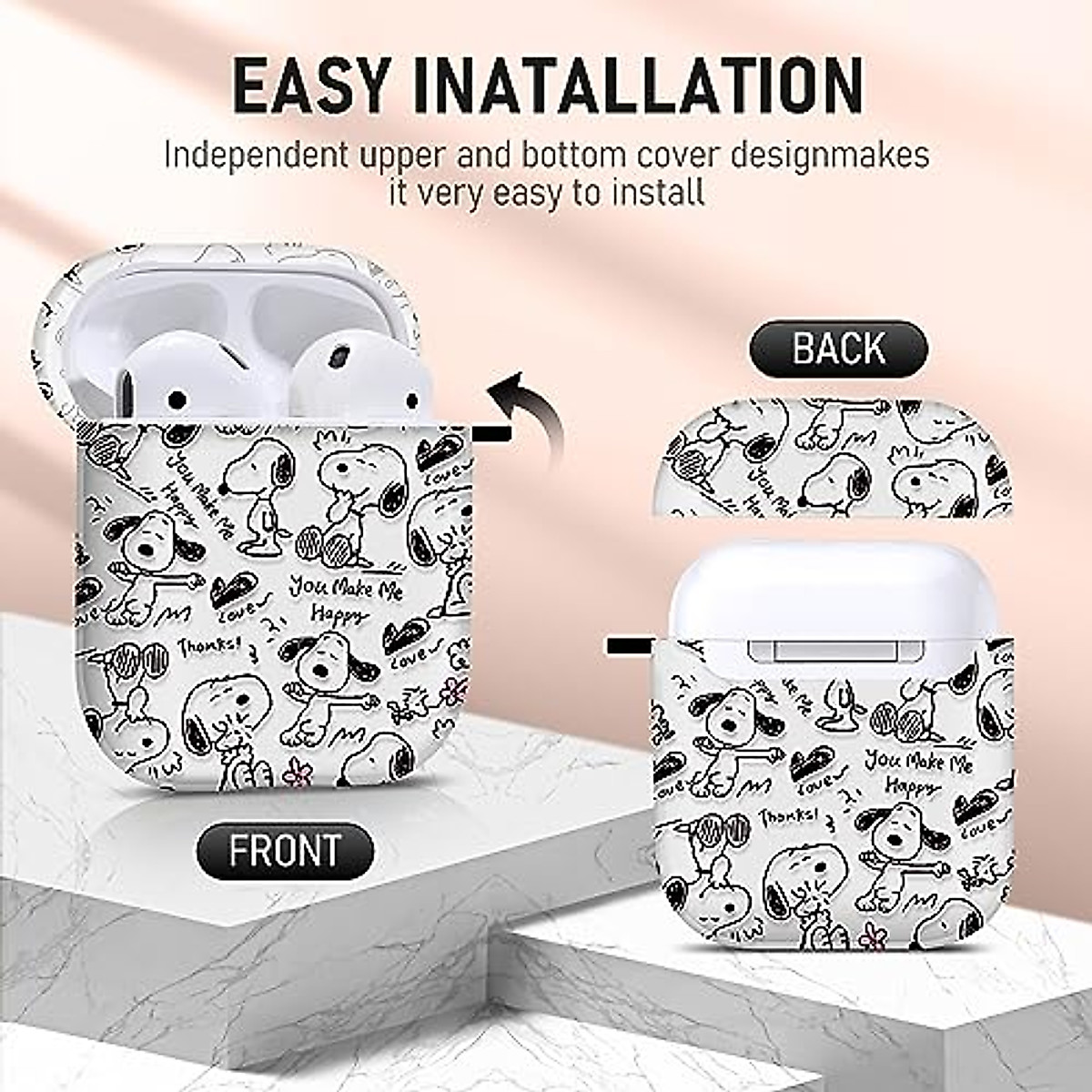 CULIPPA for Airpods 2 Case Cover Cool Creative and Unique Pattern Design Airpods 2nd Generation Silicone Protective Case Portable & Shockproof for Women Men with Lanyard for Apple Airpods 2/1