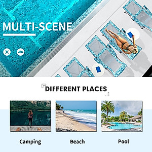 ARMOR CASTLE Portable Camping Chairs for Adults with Footrest Mesh Folding Recliner with Adjustable Cup Holder and Detachable Pillow, Heavy Support 300lbs, Blue