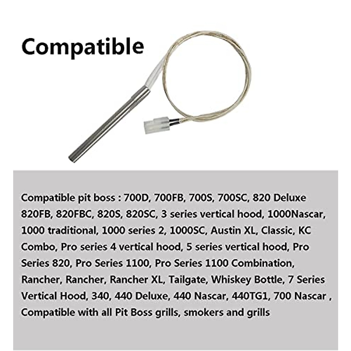 2 Pack Replacement for Pit Boss Hot Rod Ignitor Kit, Hot Igniter Kits Compatible with Pitboss& Camp Chef Pellet Grill, Comes with 2pc Fuses