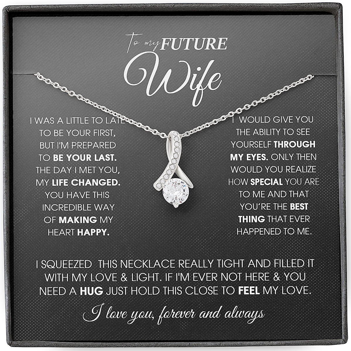 Fa Gifts to My Future Wife Necklace Future Wife Gifts Alluring Beauty Necklace With Message Card and Gift Box Future Wife Gifts Fiancee Gifts (Alluring Beauty Necklace)