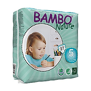 Bambo Nature Eco Friendly Baby Diapers Classic for Sensitive Skin, Size 5 (26-49 Lbs), 27 Count