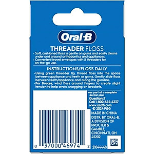Glide Threader Floss, 30-Count Boxes of Single-Use Packets (Pack of 4)