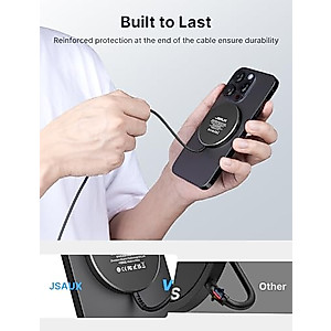 JSAUX Magnetic Wireless Charger 2-Pack Fast Magsafe Charger Compatible with MagSafe Charger, iPhone 15/15plus/15 Pro/15 Pro Max/iPhone 14 Plus/14 Pro Max, iPhone 13 12 Mini Mag Charger Airpods Black