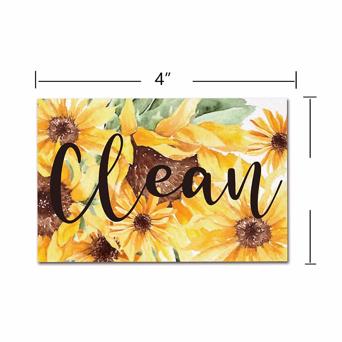 Funny Sunflower Pattern Clean Dirty Reversible Dishwasher Magnet, Double Sided Strong Kitchen Flip Indicator, Rustic Farmhouse Kitchen Refrigerator Dishwasher Decor