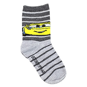 Disney Boy's Cars 3-Pack Character Crew Socks, Small, Red