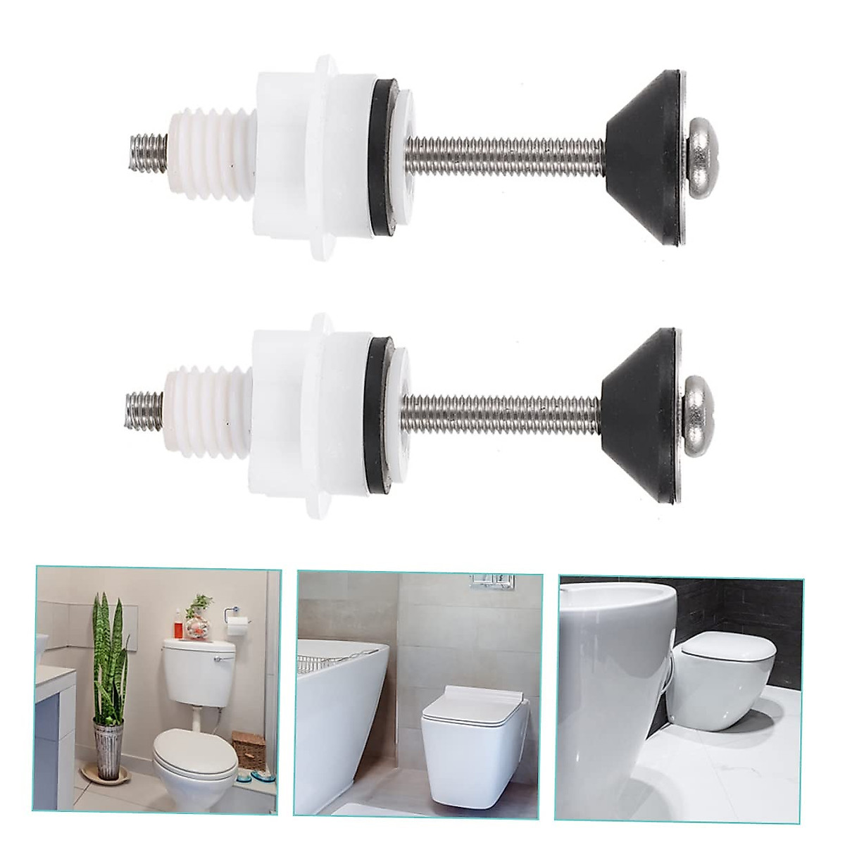 Angoily 2pcs Water Tank Fixing Screw Heavy Duty Toilet Bolts Toilet Screws Toilet Seats Bolts Replacement Stainless Steel Hinges Toilet Seats Screws Replacement Metal Toilet Lid