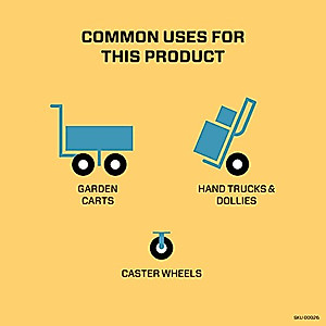 Marathon 8x2" Flat Free, Hand Truck / All Purpose Utility Tire on Wheel, 2.375" Centered Hub, 1/2" Bearings