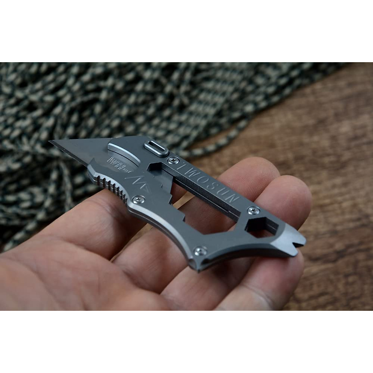 Twosun TS149 EDC Cutting Utility Multi Knife Carbon Steel Blade Titanium Handle