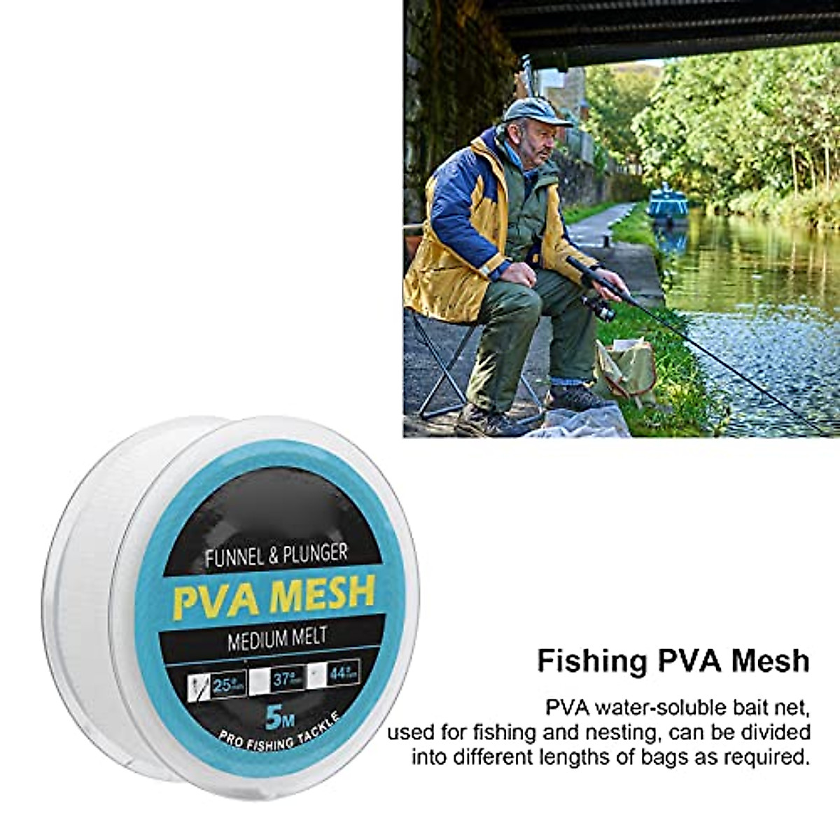 Trap Bait Bag PVA, at All Seasons Bait Bag Protect Fish Net Accessory Tools for Nesting(25mm*5m)