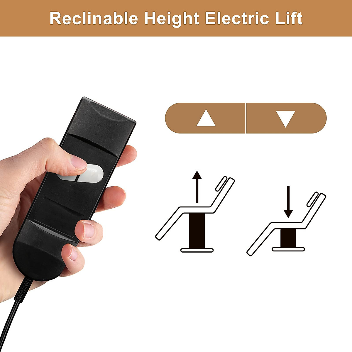 OmySalon Electric Height Adjustable Salon Tattoo Chair Esthetician Bed, Multi-Purpose Facial Bed Chair for Barber Spa Beauty Salon with Hydraulic Stool Equipment, Remote Control, Black