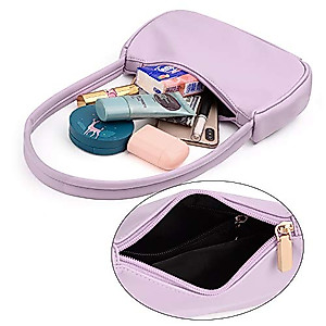 UTO Mini Purses for Women Ultra Soft Leather Vegan Lightweight Clutch Handbag Shoulder Bag Dark Purple