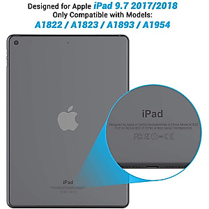 Asgens Case for iPad 9.7'' 5th/6th Generation 2017/2018, Transparent Slim Silicon Soft TPU Tablet Computer Case [Shock Absorption] for Apple New iPad 9.7 inch Models A1822/A1823/A1893/A1954