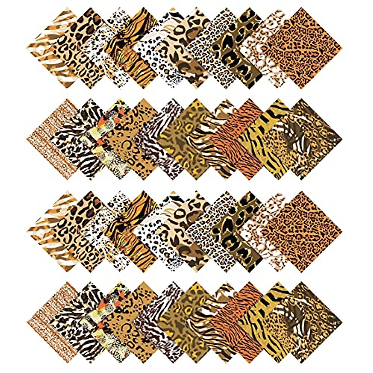 Soimoi 40Pcs Floral Artistic Print Precut Fabrics Strips Roll Up 1.5x42inches Cotton Jelly Rolls for Quilting - Brown