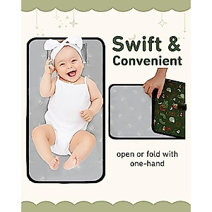 Portable Diaper Changing Pad, Waterproof Foldable Travel Changing Mat, Lightweight Travel Changing Station for Baby Girl Boy, Boho Geometric Pattern
