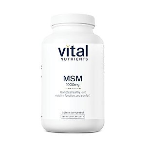 Vital Nutrients - MSM - Natural Form of Organic Sulfur - 240 Vegetarian Capsules per Bottle - 1000 mg