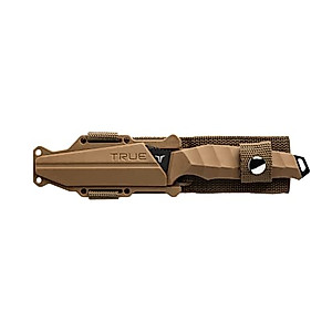 TRUE Fixed Blade 4 Inch Task Knife | Fixed Blade Knife with 4" Drop Point Blade, Black