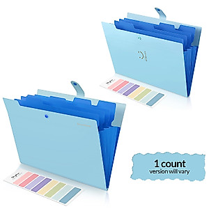 Skydue Letter A4 Paper Expanding File Folder Pockets Accordion Document Organizer (Lake Blue)
