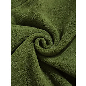 ZAFUL Men's Fluffy Polar Fleece Sweatshirt NEW YORK Embroidery Colorblock Half Zip Unisex Hoodie Deep Green M