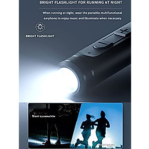 Neckband Bluetooth Headphones Wireless Earbuds with Microphone Flashlight Around the Neck Waterproof Sport Headset Noise Cancelling Ear Buds 120H Playtime for Running Cycling Cell Phone Android iOS