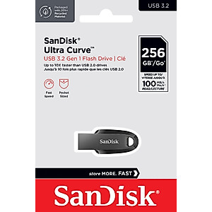 SanDisk 256GB Ultra Curve USB 3.2 Flash Drive Black up to 100 MB/s
