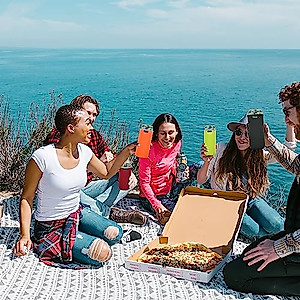 Beautyflier Pack of 8 Anti-Slip 24oz Embossed Neoprene Water Bottle Insulator Sleeve 24 Ounces Drinking Glass Cover 24 Fl Oz Energy Drinking Insulator for BBQ Camping Party