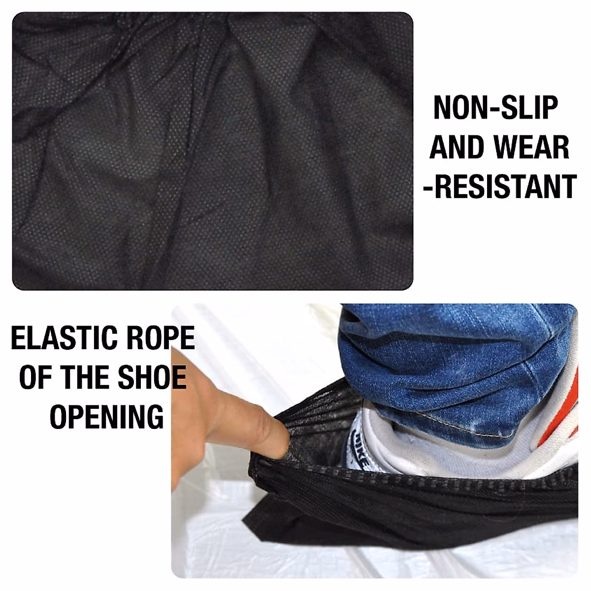 Kingorigin Shoe Covers Disposable - 50 Pack Disposable Shoe & Boot Covers Slip Resistant Shoe Booties fits up to Size 11 US Men and 13 US Women (50)