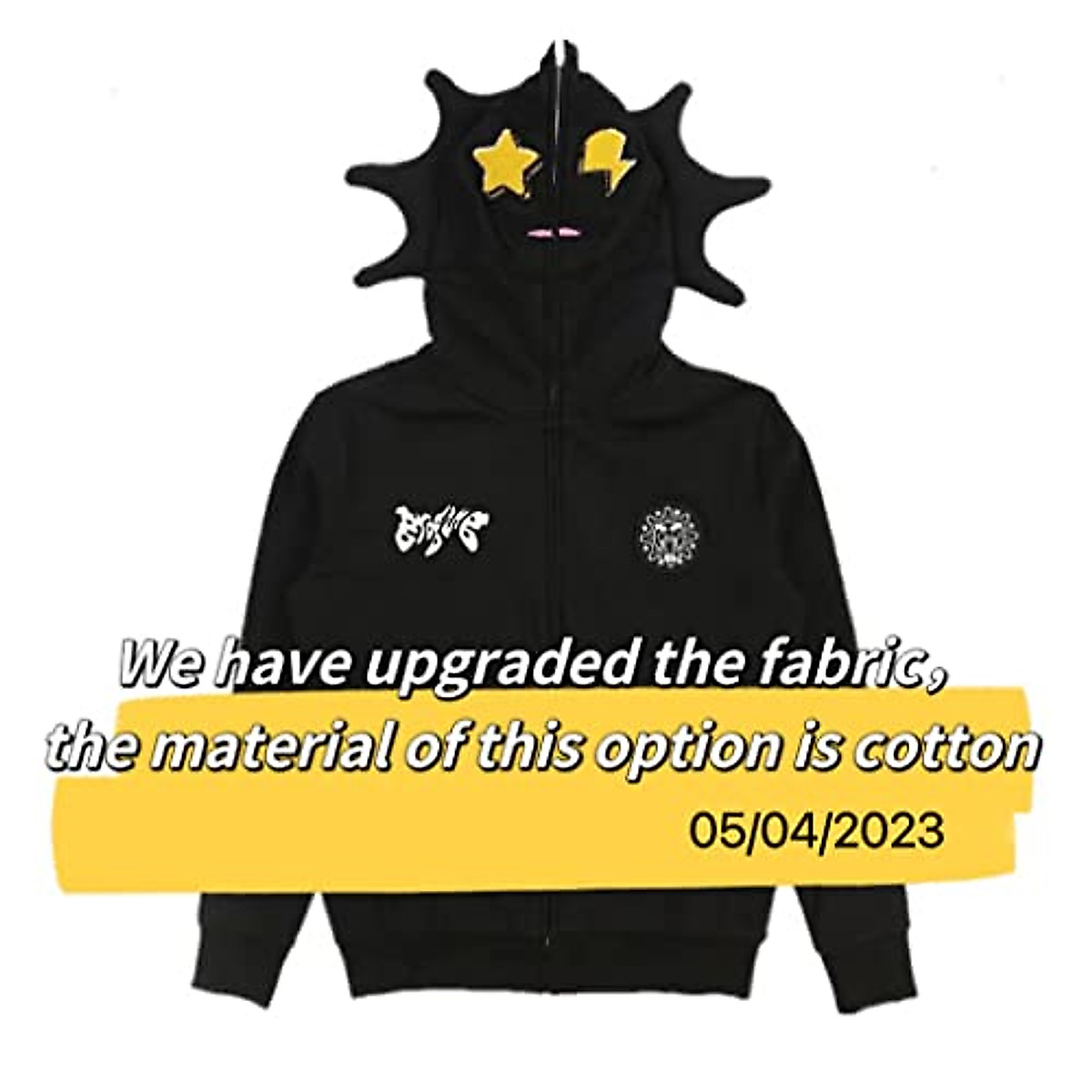 Retro Lazy Style Hoodie for Women Fun Multi Angle Full Zip Hoodie Y2k Casual Sweatshirt Jacket Harajuku Streetwear (Black,M,Medium)