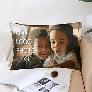 KOOK Design Your Own Photo Pillowcase Two-Sides Printed Cushion Covers Custom Cotton Throw Pillow Cases (20"X30" Queen)