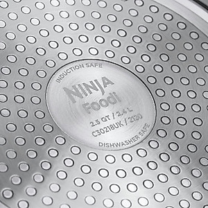 Ninja ZEROSTICK Premium Cookware 28cm Frying Pan, Long Lasting, Non-Stick Hard Anodised Aluminium, Induction Compatible, Oven Safe to 260°C, Grey C30028UK