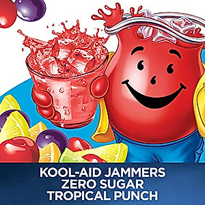 Kool-Aid Jammers Tropical Punch Zero Sugar Artificially Flavored Kids Soft Drink (10 ct Box, 6 fl oz Pouches)