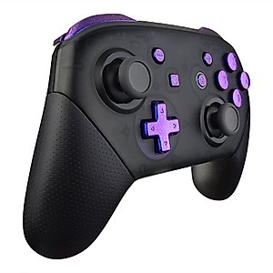 eXtremeRate Purple Blue Chameleon Repair ABXY D-pad ZR ZL L R Keys for Nintendo Switch Pro Controller, DIY Replacement Full Set Buttons with Tools for Nintendo Switch Pro - Controller NOT Included